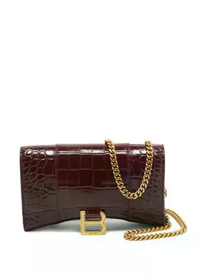 Balenciaga Hourglass Clutch Bag - Red