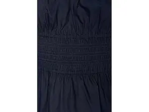 Vince Camuto Shirred Strappy Tank With Ruffle Neck - Navy