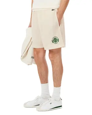 Lacoste Graphic Mesh Shorts - Cream