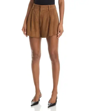 FRAME Suede Slant Shorts