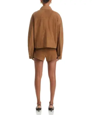 FRAME Suede Slant Shorts