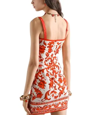 Dolce & Gabbana Majolica Print Charmeuse Mini Dress