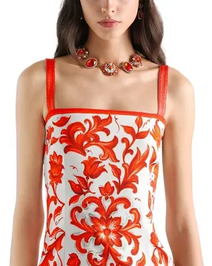 Dolce & Gabbana Majolica Print Charmeuse Mini Dress