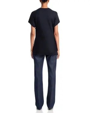 TOTEME Tie Waist Jersey Top - Black