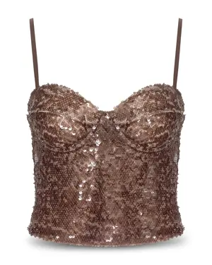 L'Agence Lior Sequin Bralette Camisole Top