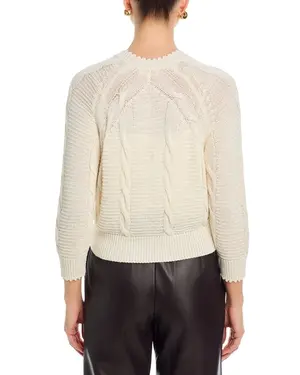 L'Agence Darcy Cable Stitch Cardigan Sweater