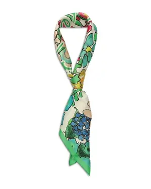 Kurt Geiger Floral Silk Square Scarf