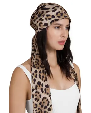 Eugenia Kim Gigi Leopard Print Satin Headscarf