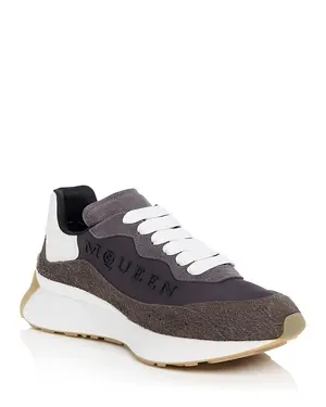 Alexander McQueen Leather & Suede Sneakers - Pearl Grey