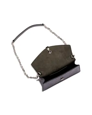 Alexander McQueen Metallic Croc Embossed Leather Shoulder Bag - Cloud Ivory