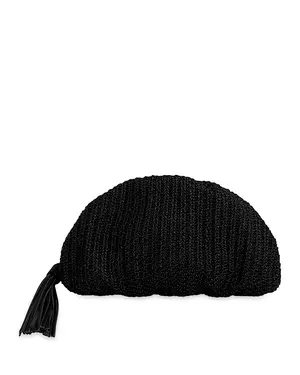 Rebecca Minkoff Ruched Clutch With Tassel Detail - Black