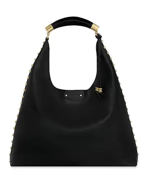 Rebecca Minkoff Nolita Leather Hobo Bag With Stud Embellishments - Black