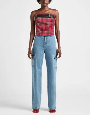 Dixie Tartan Plaid Embellished Cropped Tube Top