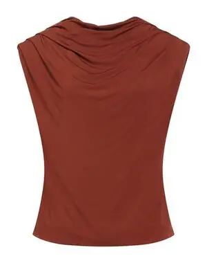 Federica Tosi Top Size Viscose, Elastane - Brown