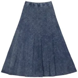 SPADES Mineral Wash Panel Maxi Skirt - Dark Denim Wash