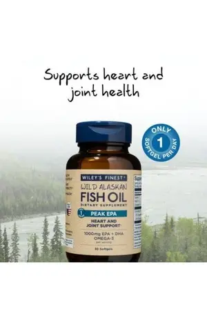 WILEY'S FINEST Peak Epa Omega-3 Softgels For Joint Health Support 30 Softgels Bottle