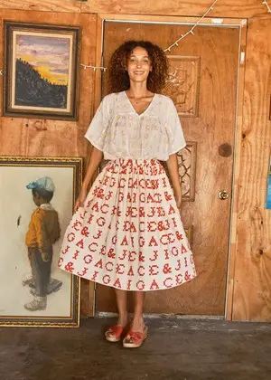 Ace & Jig Riri Below The Knee Pull-on Skirt - Monogram