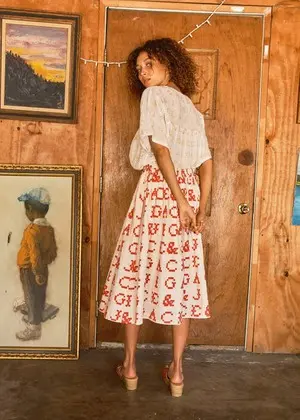 Ace & Jig Riri Below The Knee Pull-on Skirt - Monogram