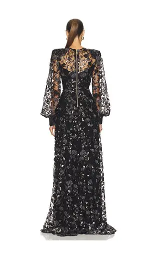 ZHIVAGO Sequin Embellished Puff Sleeve Gown