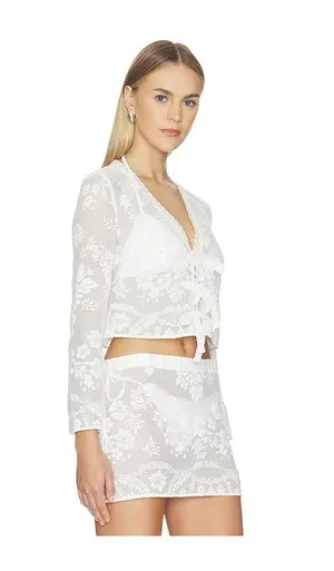 LoveShackFancy Stacellea Top - White