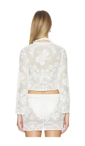 LoveShackFancy Stacellea Top - White
