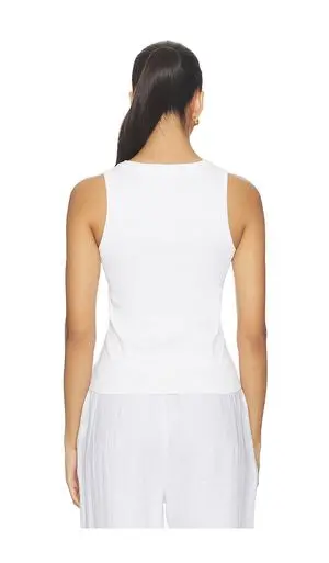 PERFECTWHITETEE Daphne Structured Rib High Neck Tank