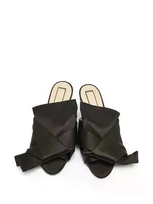 N°21 Knot-detail Flat Sandals - Black