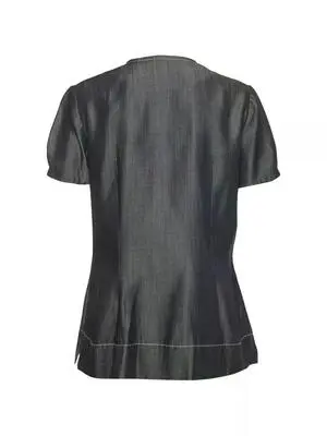 Dior Short-sleeve Chambray Top