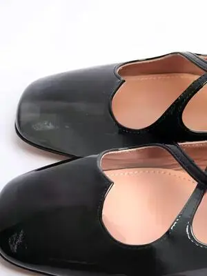A.BOCCA Patent Leather Crossover Strap Pumps