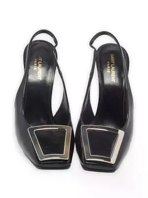 Saint Laurent George Leather Heeled Pumps