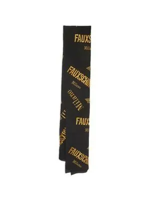 Moschino Embroidered Logo Scarf - Black