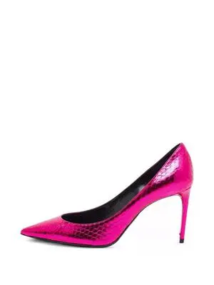 Saint Laurent Python-embossed Stiletto Pumps
