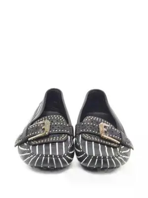 TOD'S Stripe-print Embellished Loafers