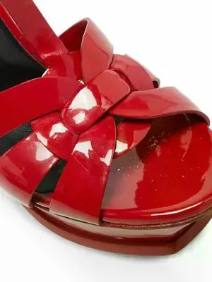 Saint Laurent Tribute Leather Platform Heeled Sandals