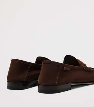 TOM FORD Suede T Penny Loafers