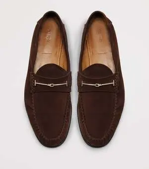 TOM FORD Suede T Penny Loafers - Brown