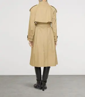 Burberry Long Fitzrovia Gabardine Trench Coat - Beige