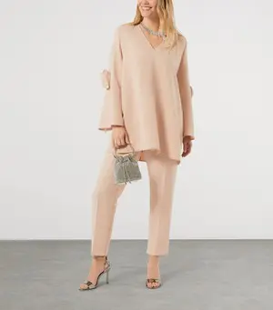 Marina Rinaldi Cady Floral Appliqué Blouse
