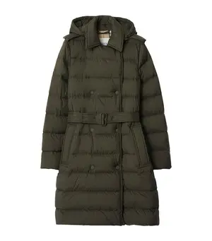 Burberry Hooded Puffer Coat - Green
