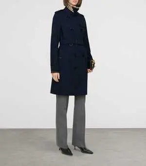 Burberry Kensington Heritage Trench Coat - Navy