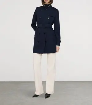 Burberry Kensington Heritage Trench Coat - Navy