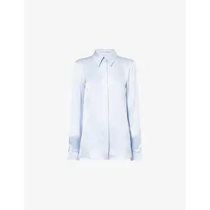 Gabriela Hearst Cruz Long-sleeve Silk Shirt - Light Blue