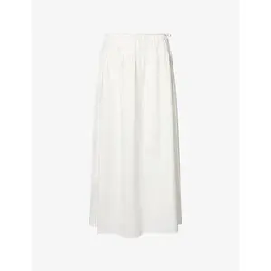 DEIJI STUDIOS Tie-detail Checked Cotton Maxi Skirt