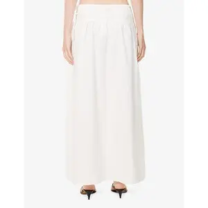 DEIJI STUDIOS Tie-detail Checked Cotton Maxi Skirt