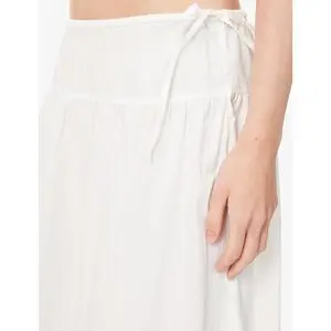 DEIJI STUDIOS Tie-detail Checked Cotton Maxi Skirt