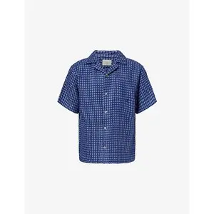 CHE Riita Short-sleeve Linen Shirt - Navy-12