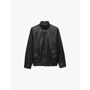 Prada Stand-collar Nappa Leather Blouson Jacket 8 Black