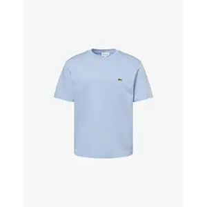 Lacoste Embroidered-emblem Crew-neck Cotton T-shirt - Blue