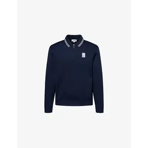 Lacoste Tennis Heritage Quarter-zip Jersey Sweatshirt - Navy