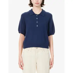 Paige Birch Cropped Cotton-blend Polo Top